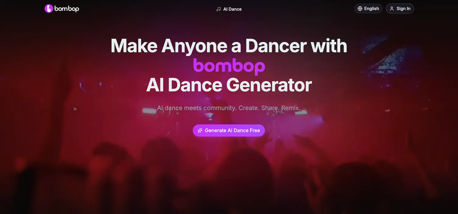 AI Dance Video Generator & Template Community | bombop